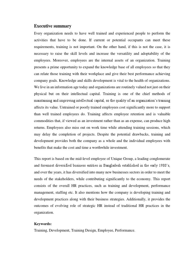 Training and Development Practices For The Mid-Level Employees - A Case ...