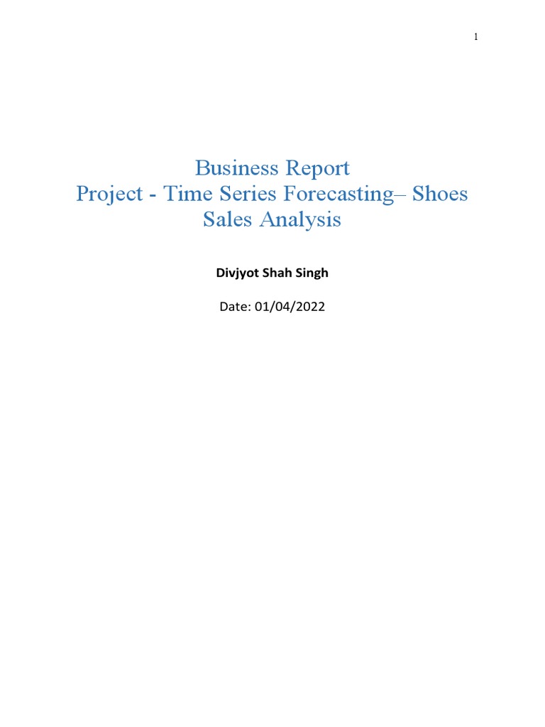 Shoe Sales Time Series Forecasting | PDF | Autoregressive Integrated ...