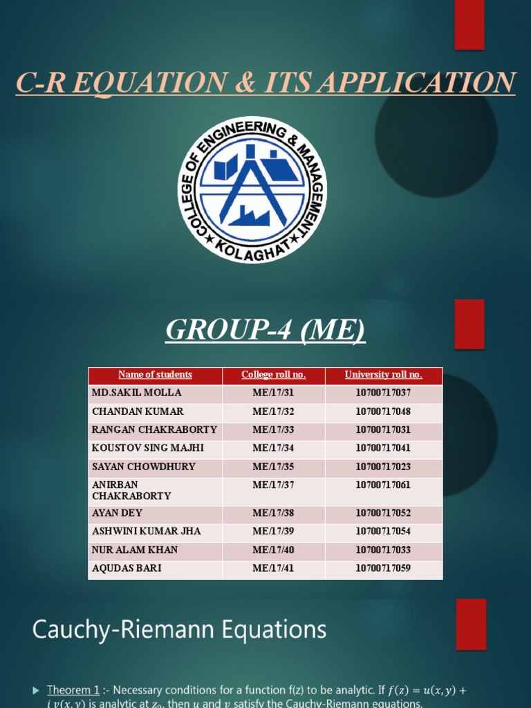 CR Equation and Its Application | PDF