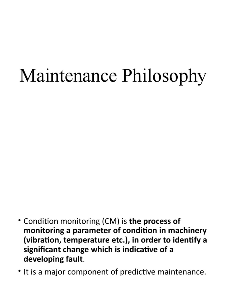Maintenance Philosophy | PDF | Systems Engineering | Mechanical Engineering