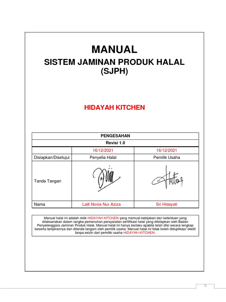 Tabel Manual Halal | PDF