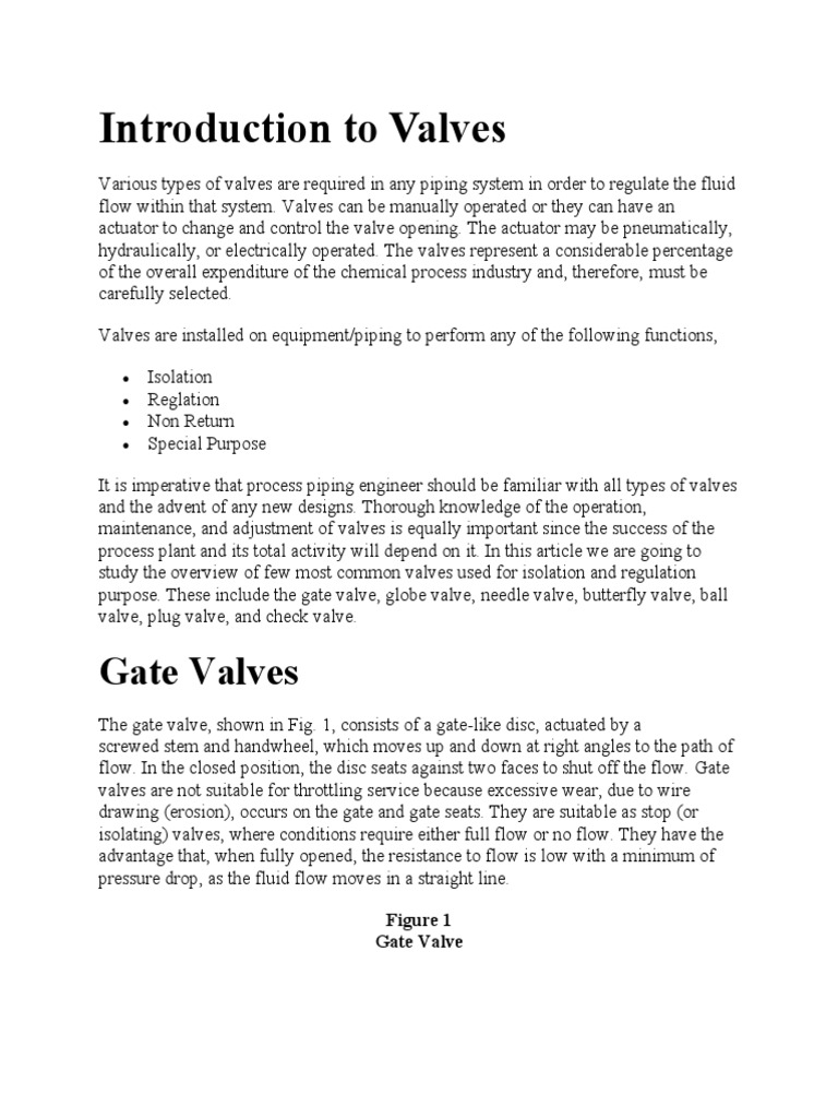 Valves Guide for Process Engineers | PDF | Valve | Applied And ...