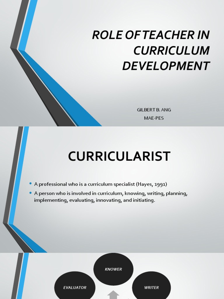 Teacher's Role in Curriculum Development | PDF | Curriculum | Teachers
