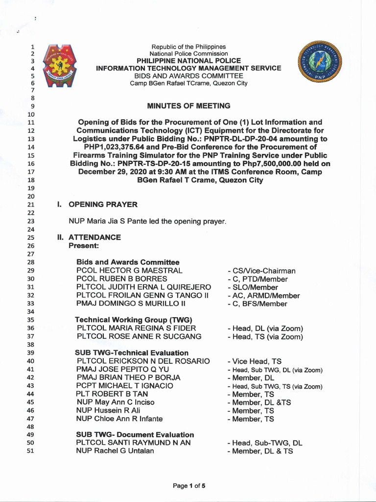TS Minutes Pre Bid 1 | PDF | Specification (Technical Standard ...