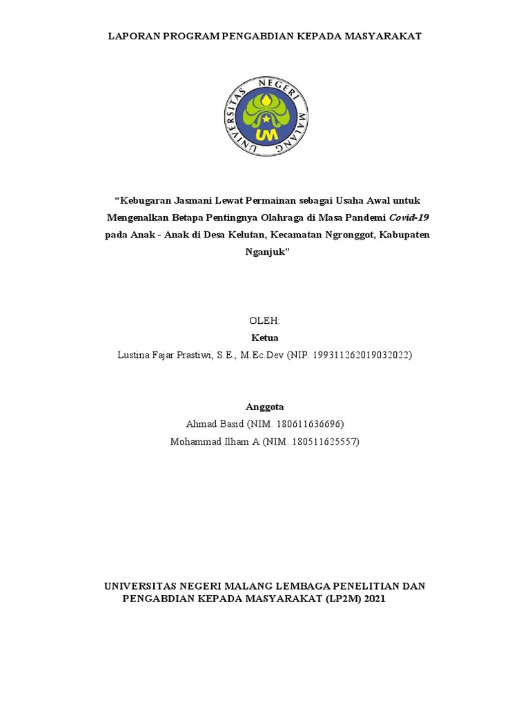 LAPORAN PROGRAM Kebugaran | PDF