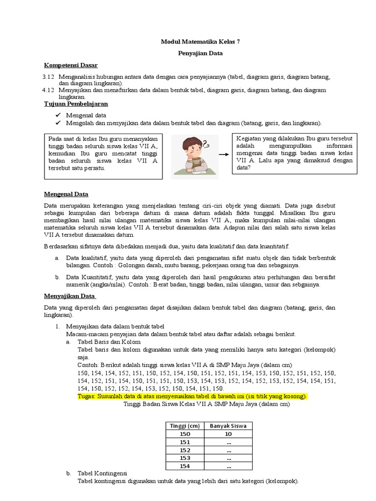 Modul Penyajian Data Kelas 7 | PDF