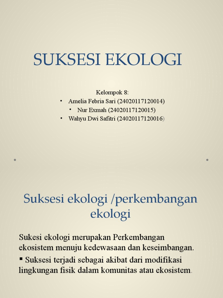 Suksesi Ekologi Ppt Fix Pdf