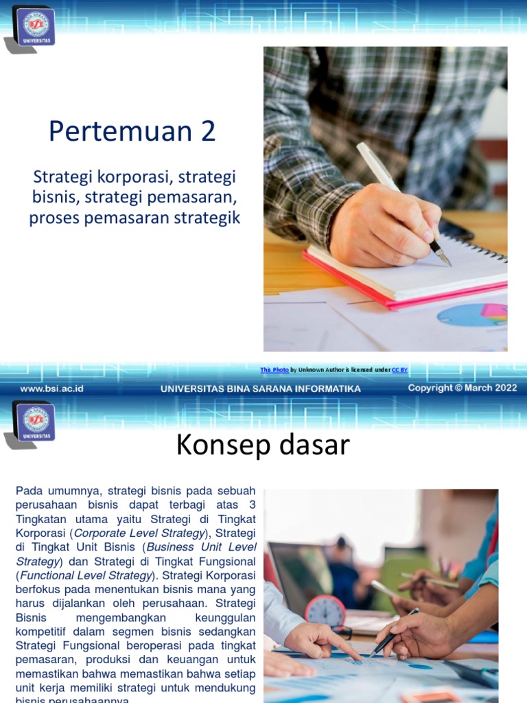Pertemuan 2: Strategi Korporasi, Strategi Bisnis, Strategi Pemasaran ...