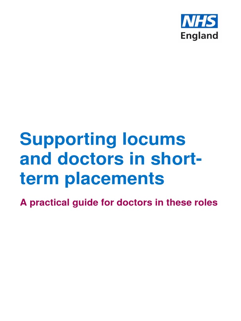 Supporting Locums and Doctors in Short-Term Placements: A Practical ...