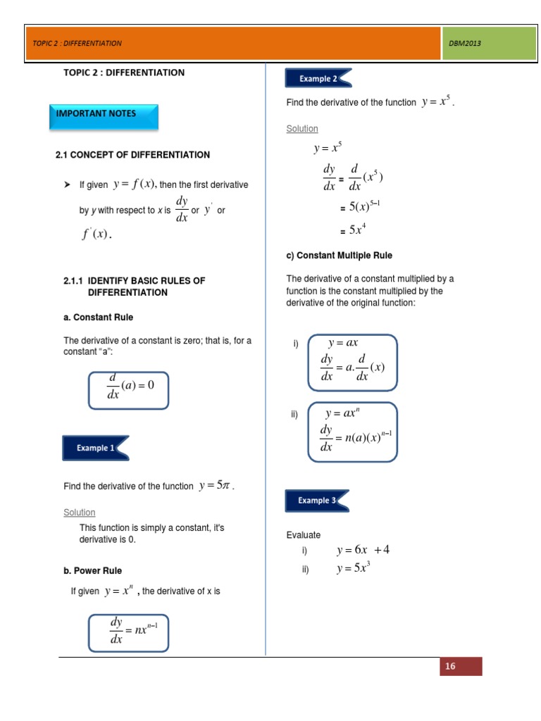 Topik 2 Differentiation | PDF | Derivative | Logarithm