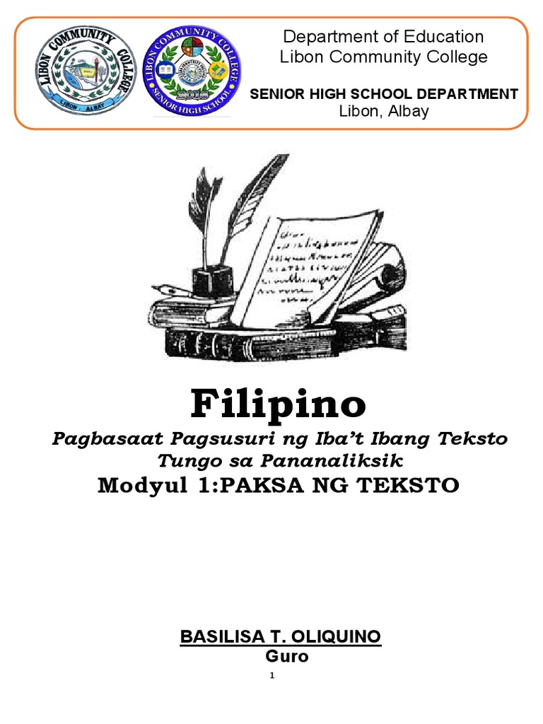 Pagbasa Module 1 | PDF