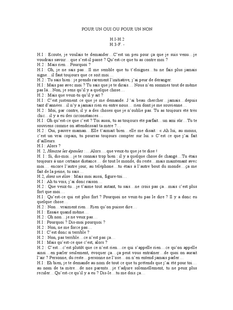 Pour Un Oui Ou Pour Un Non | PDF | Poésie