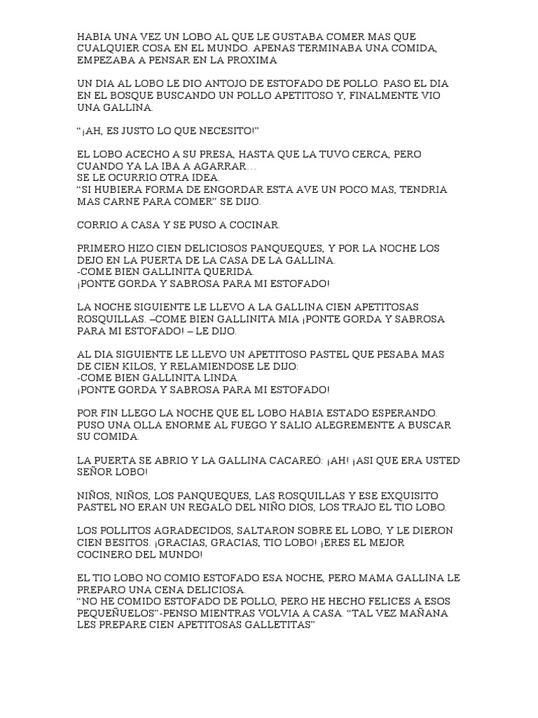 El Estofado Del Lobo Cuento | PDF