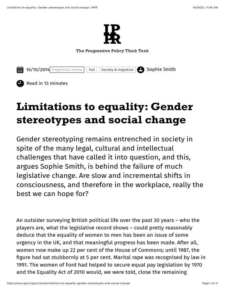 Gender Stereotypes and Equality Issues | PDF | Gender Role | Gender