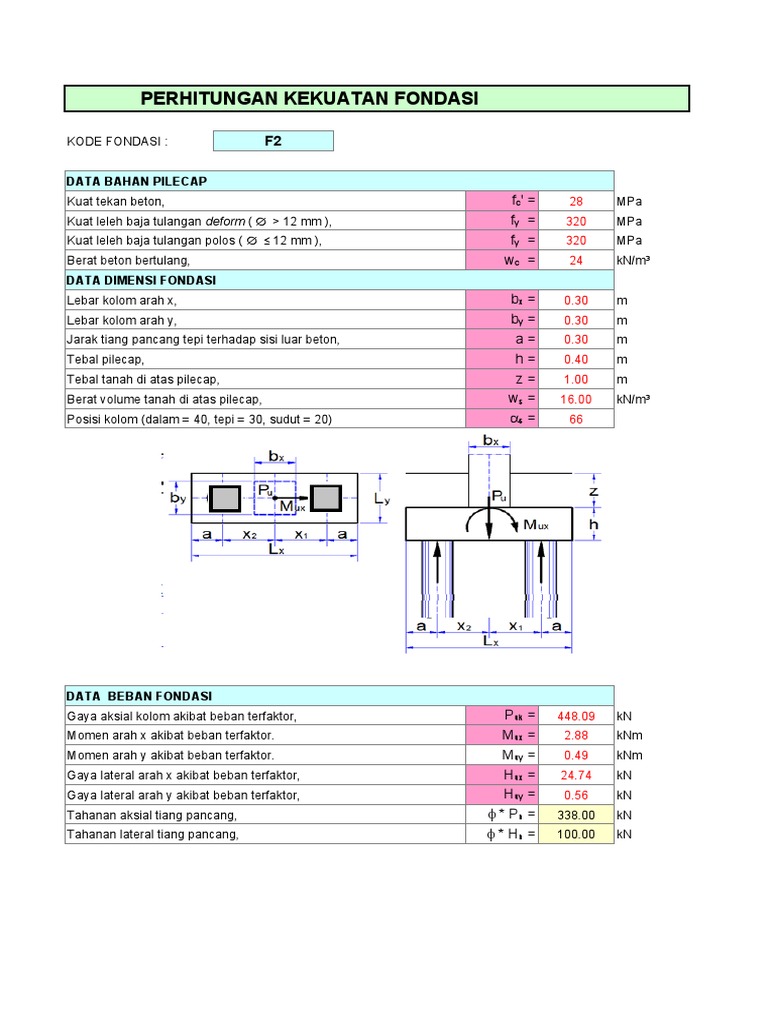 Analisis Struktur Pondasi Gedung Kantor PDAM Kotim | PDF