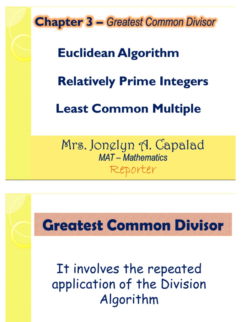 GCD and LCM: Key Concepts in Math | PDF