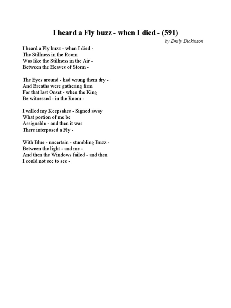Emily Dickinson's "I Heard a Fly Buzz" | PDF