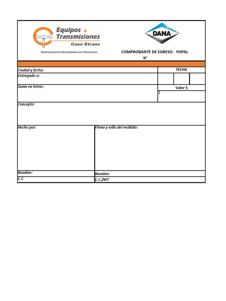 Formato Comprobante de Egreso | PDF