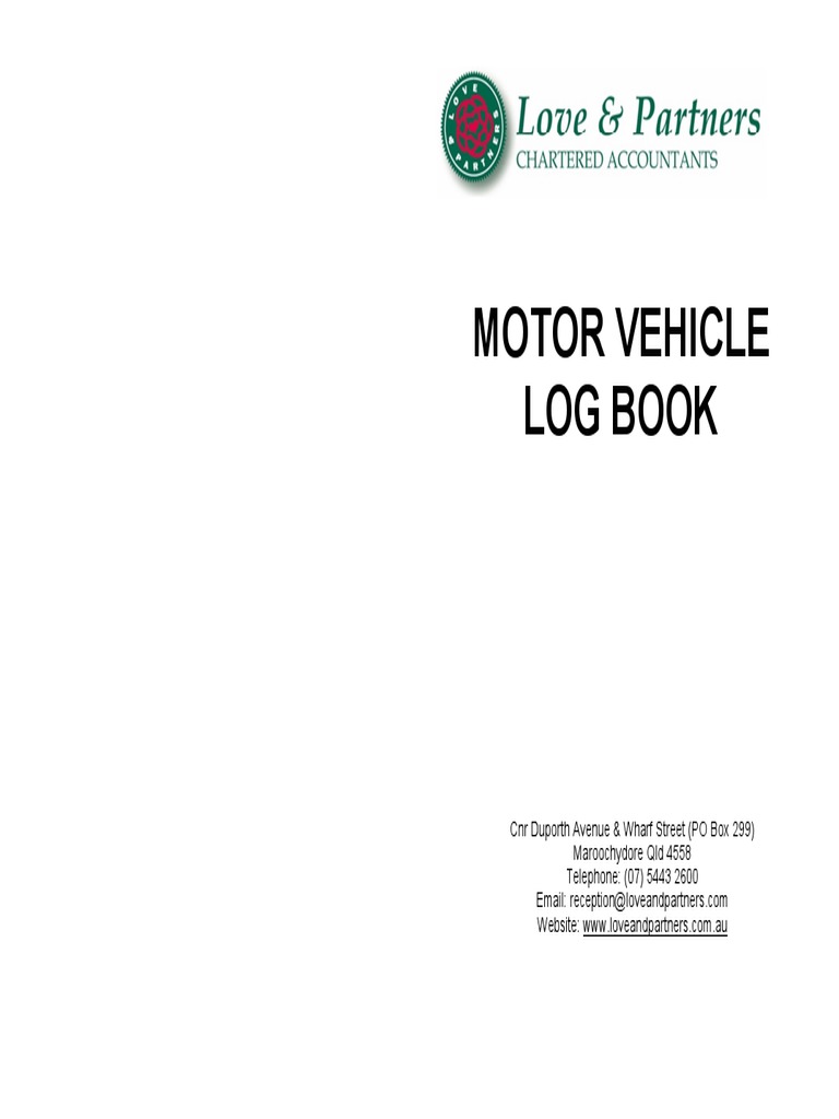Motor Vehicle Log Book | PDF | Car | Employment