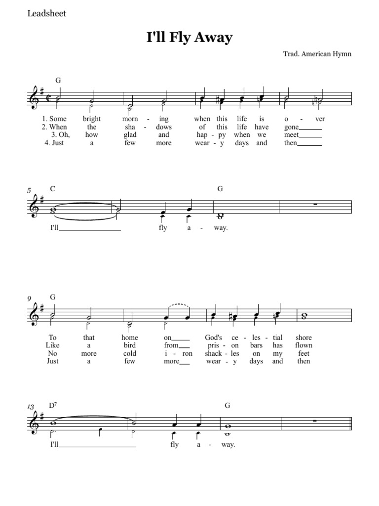 I'll Fly Away - Leadsheet | Download Free PDF | Latin Script | Phonetics