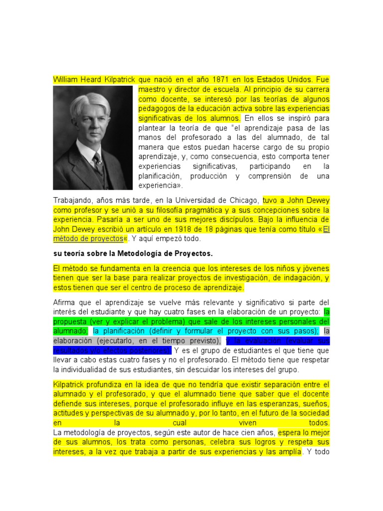 William Heard Kilpatrick | PDF | Maestros | John Dewey