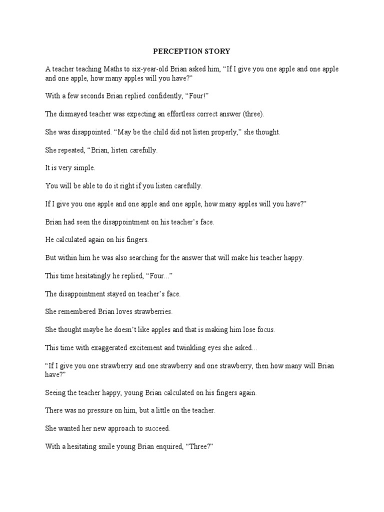 Perception Story | PDF