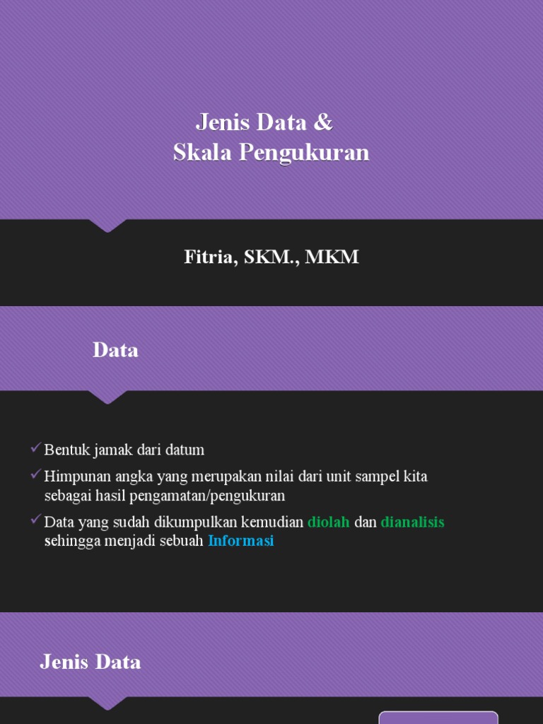 Panduan Jenis Data & Skala Ukur | PDF | Pengembangan Diri