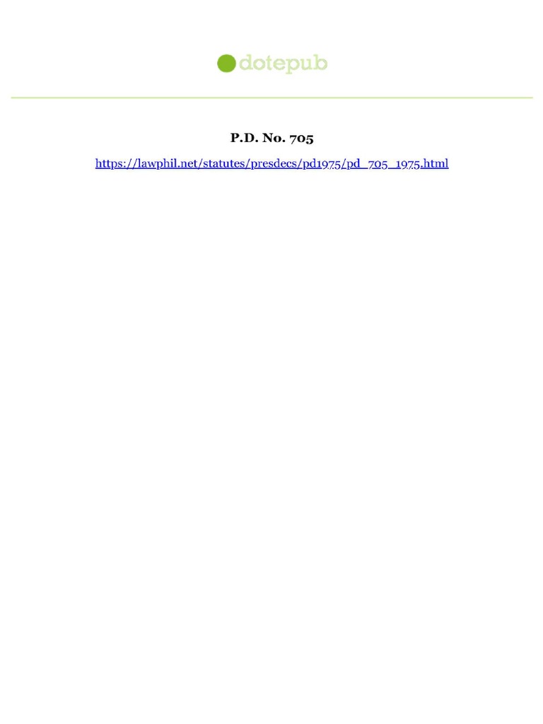 (PD 705 1975) Revised Forestry Code | PDF | Lumber | Forestry