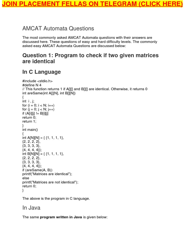 Amcat Coding | PDF | Pointer (Computer Programming) | Computing