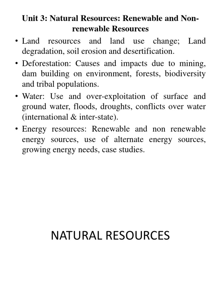Renewable vs Non-Renewable Resources | PDF | Renewable Resources | Water