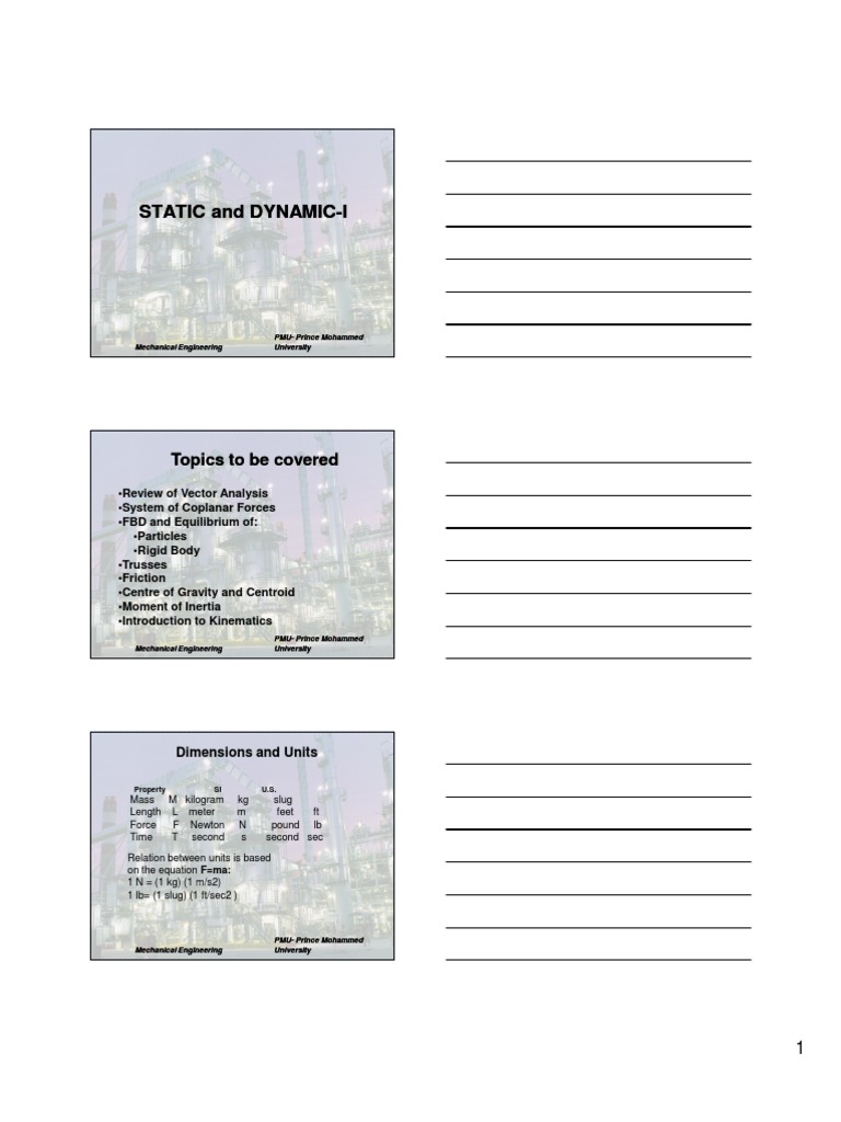 Static and Dynamic Static and Dynamic - Ii: Topics To Be Covered Topics ...