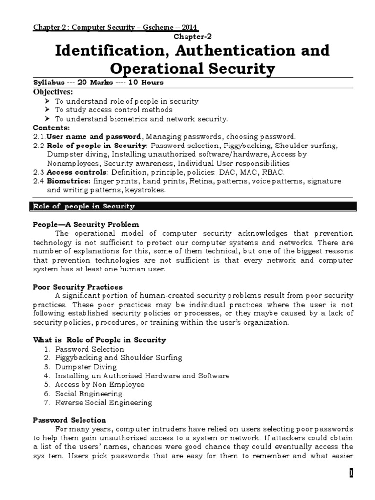 Chapter-2-Identification Authentication and Operation Security | PDF | Computer Access Control ...