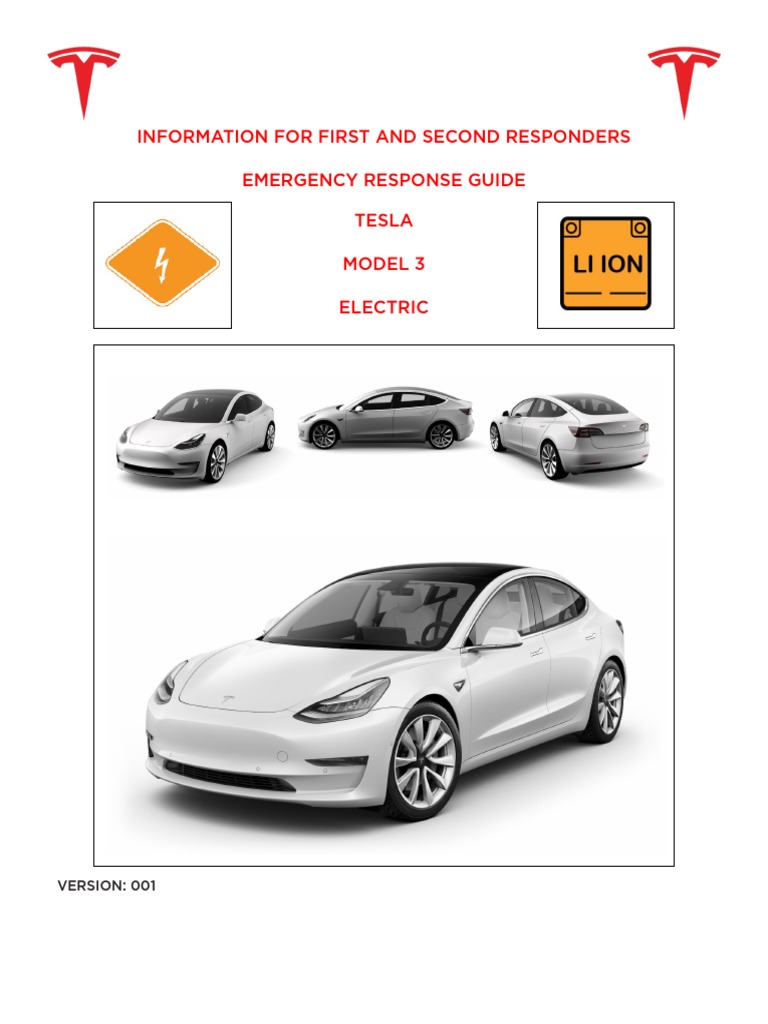 Tesla Model 3 - Emergency First Responders Guide. | PDF | Airbag | High ...