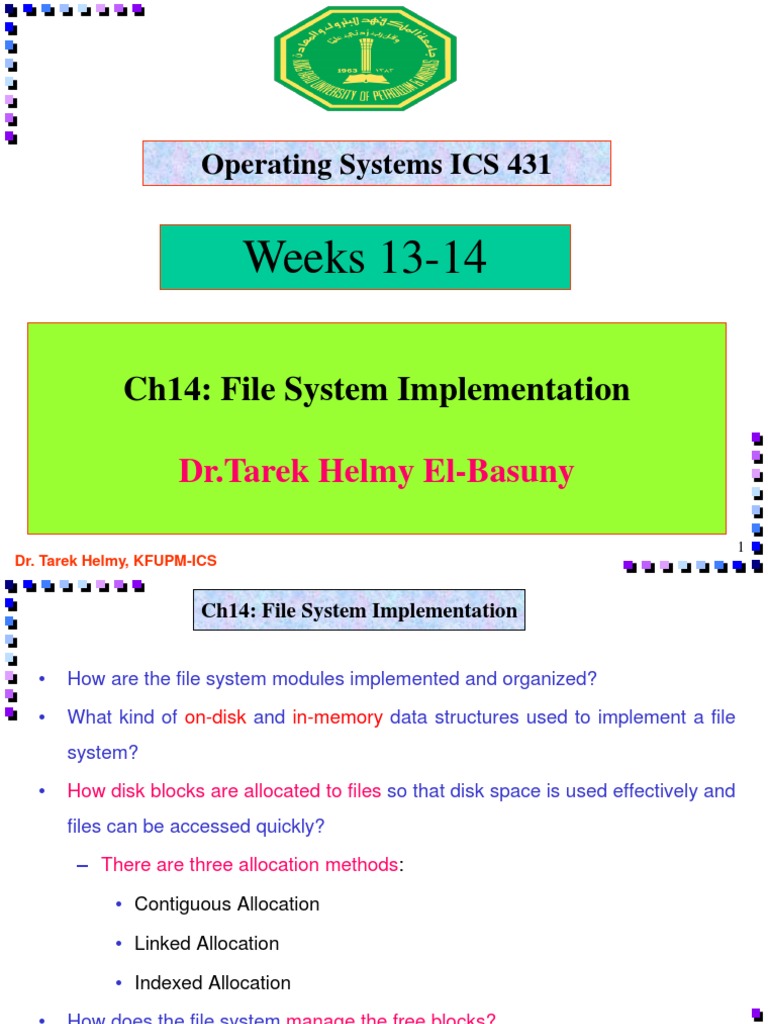 ICS 431-Ch14-File System Implementation | PDF | File System | Backup