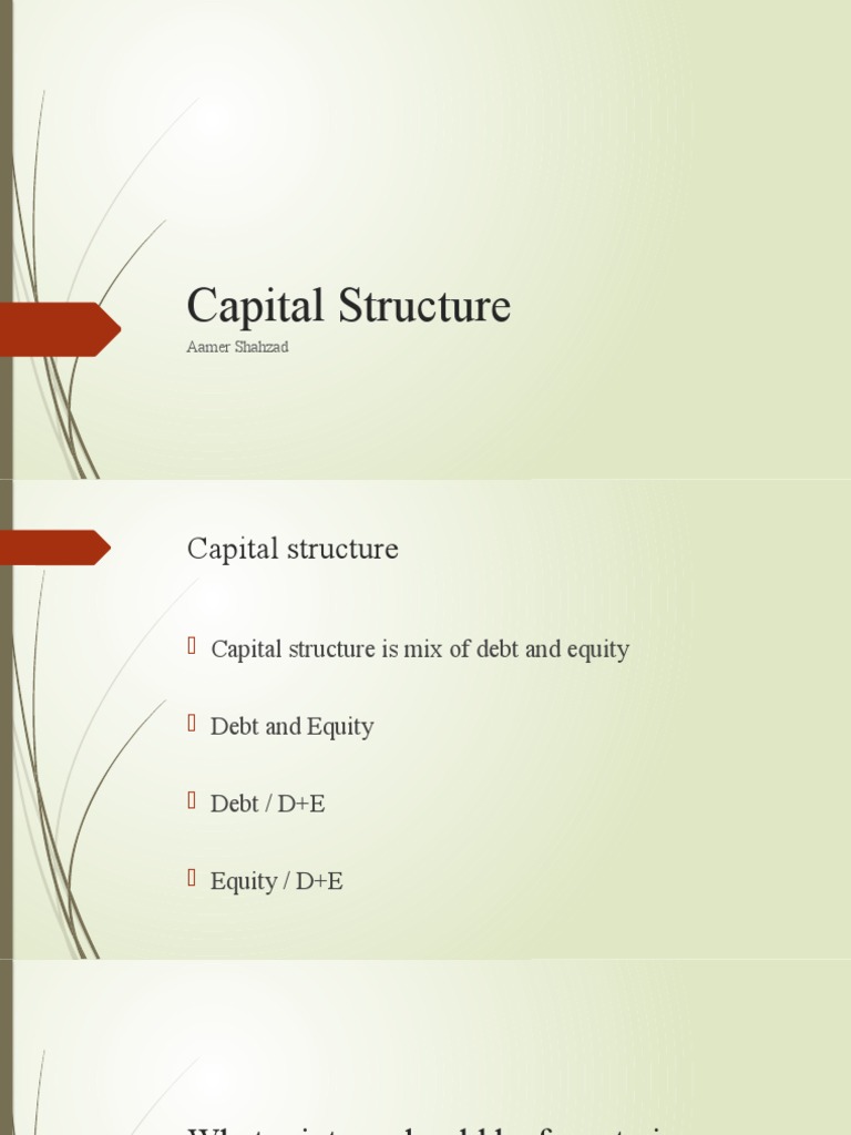 Capital Structure: Aamer Shahzad | PDF | Capital Structure | Cost Of ...