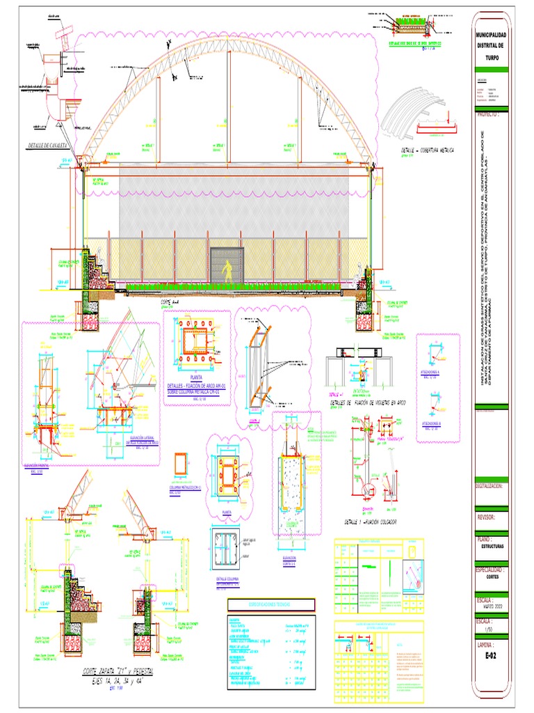 Plano Grass Estructura y Detalles | PDF | Equipo | Recreación al aire libre