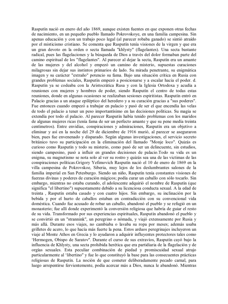 Secta Khlysty y Curaciones Milagrosas | PDF