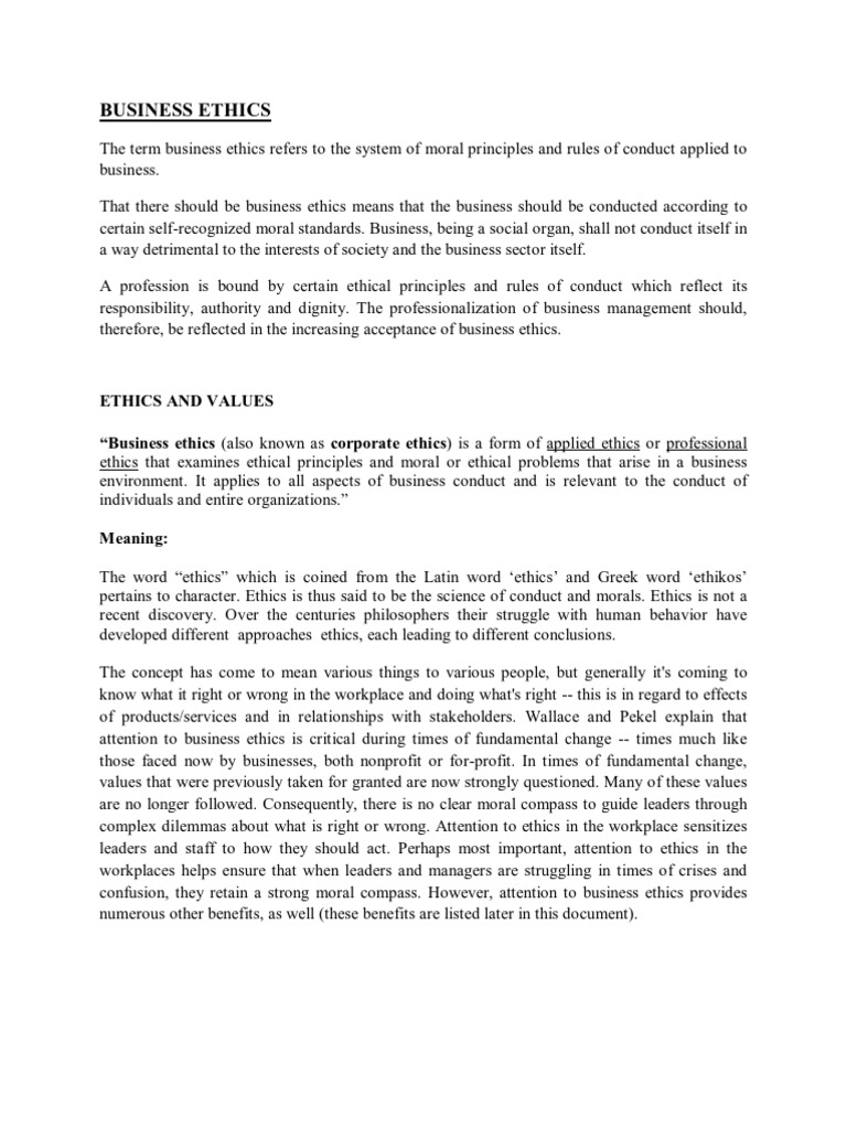 BUSINESS ETHICS GUIDELINES | PDF | Business Ethics | Value (Ethics)