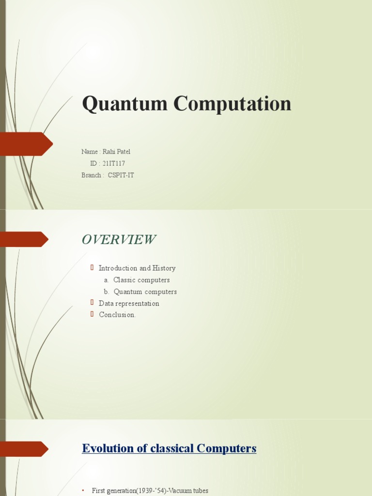 (FS PPT) (Quantum Computation) | PDF | Quantum Mechanics | Quantum ...