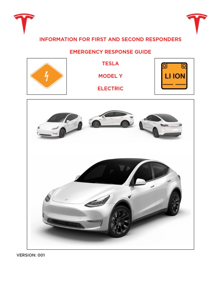 Tesla Model Y Emergency Response Guide (English) | PDF | Airbag ...