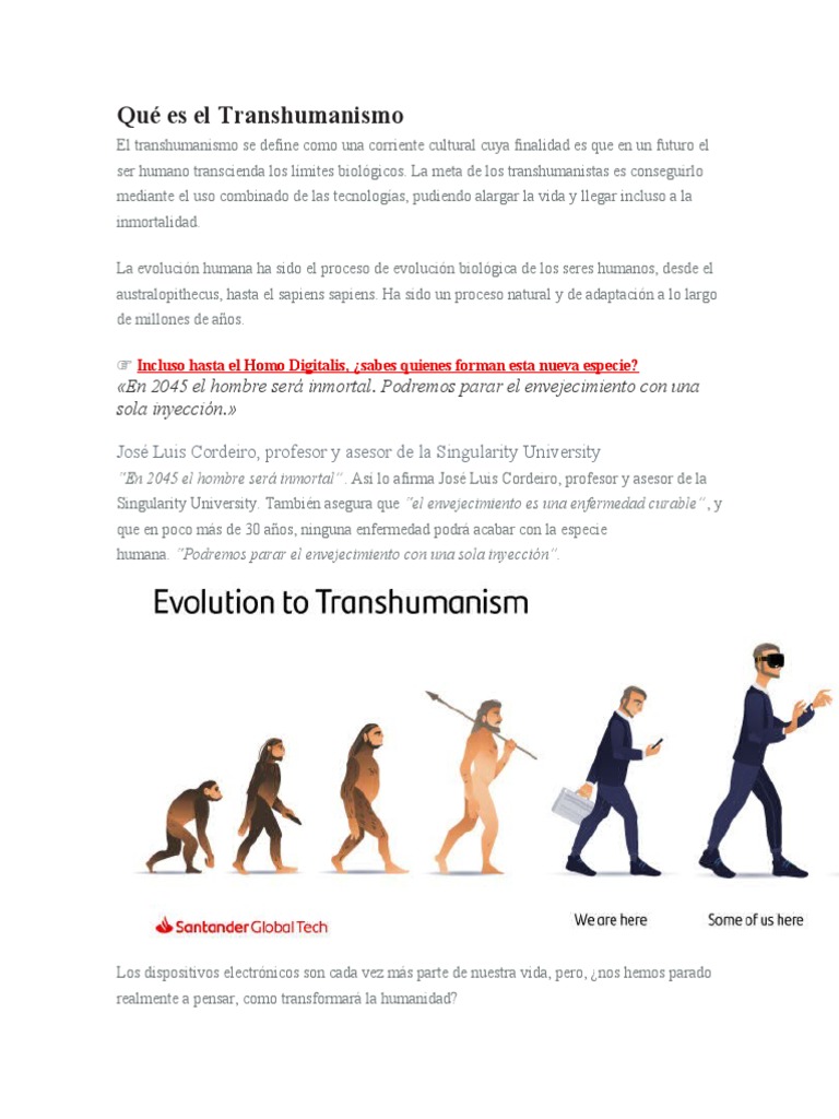 Qué Es El Transhumanismo | PDF | Transhumanismo | Cyborg