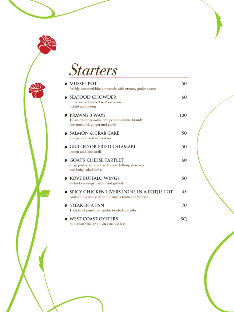 Kove Food Menu | PDF | Hamburgers | Beef
