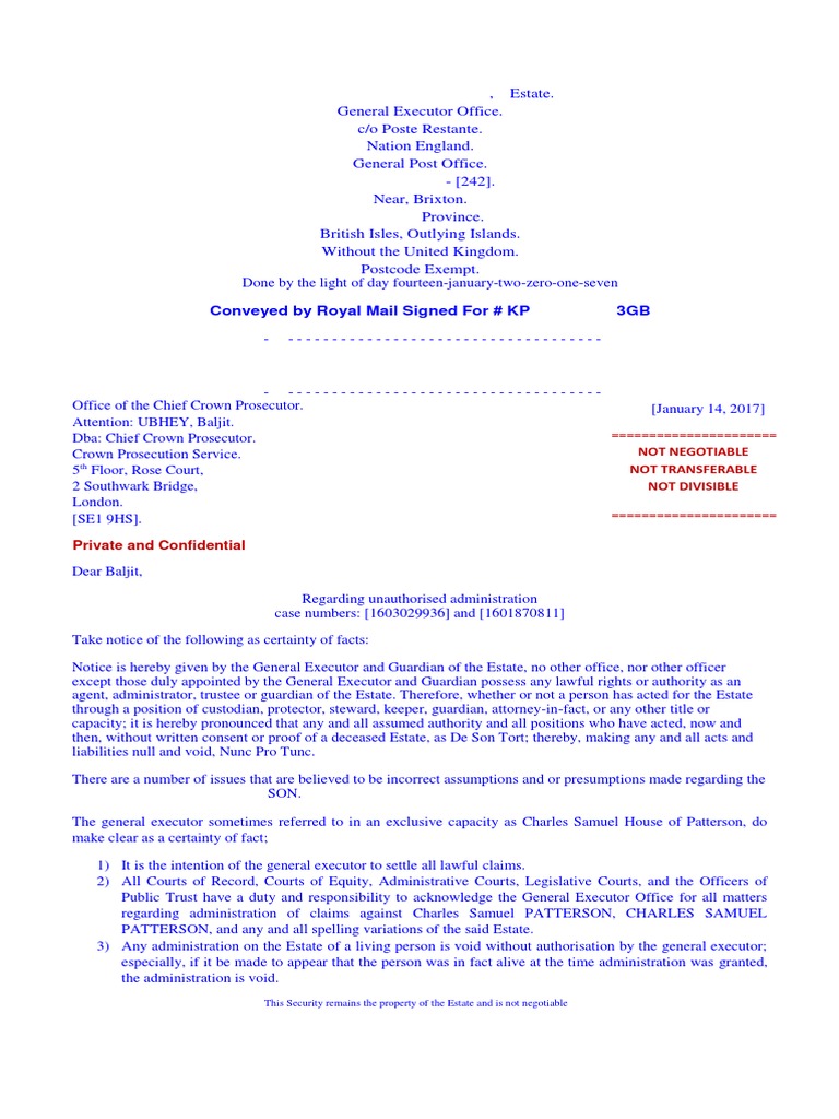 Executrix Letter Template | PDF | Fiduciary | Civil Law (Common Law)