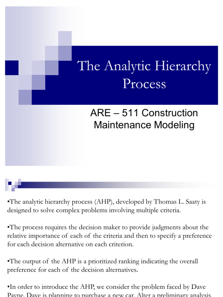 The Analytic Hierarchy Process | PDF | Matrix (Mathematics) | Teaching ...
