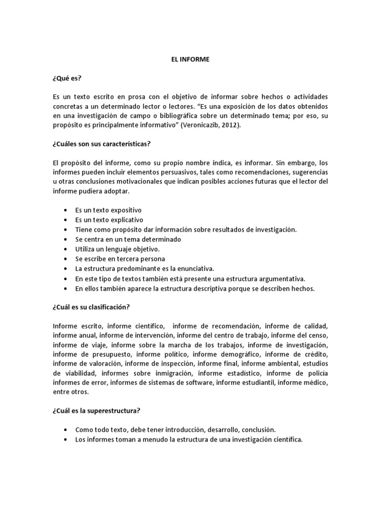 Qué Es Un Informe | PDF | Cognición