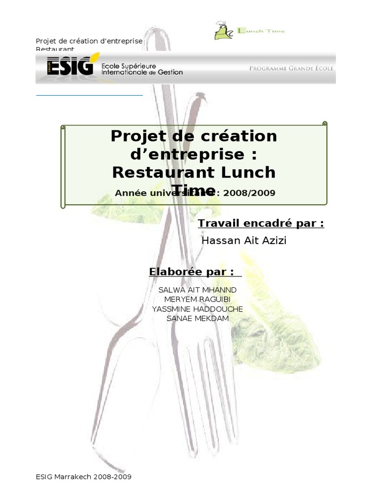 Rapport de Projet Restaurant Lunch Time | Download Free PDF | Business ...