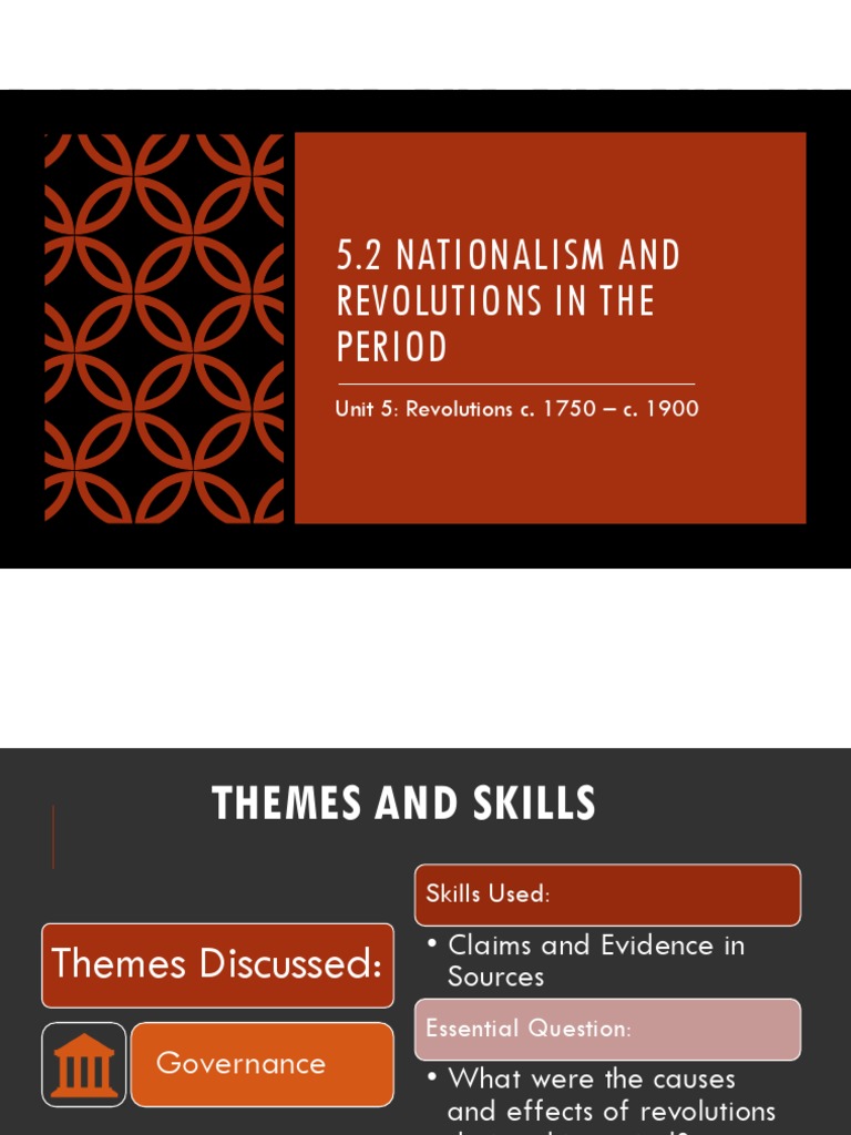 APWH 5.2 Nationalism and Revolutions in The Period | PDF | Nationalism ...