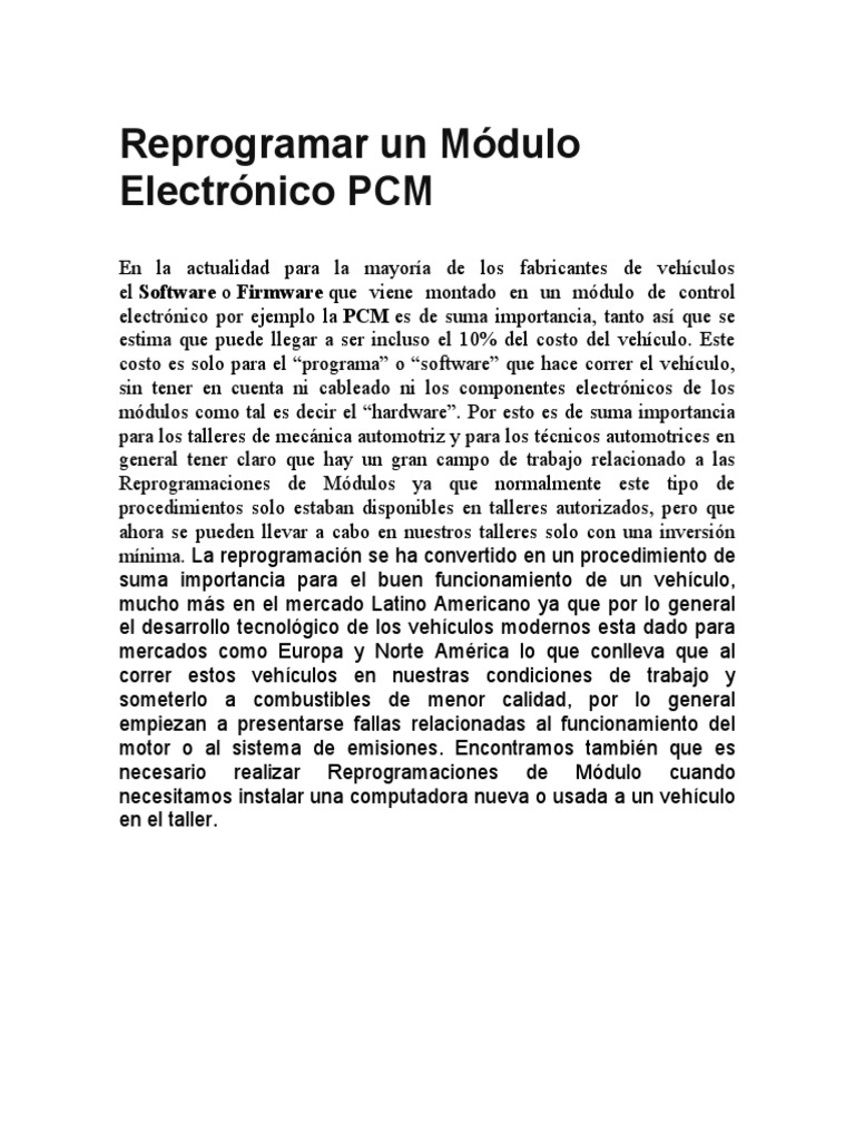 Reprogramar Un Módulo Electrónico PCM | PDF | Microsoft Windows | Software