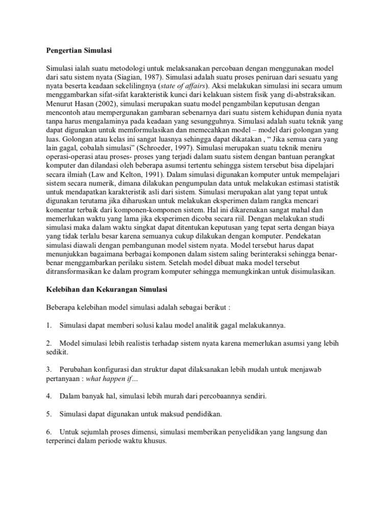 Pengertian Simulasi | PDF