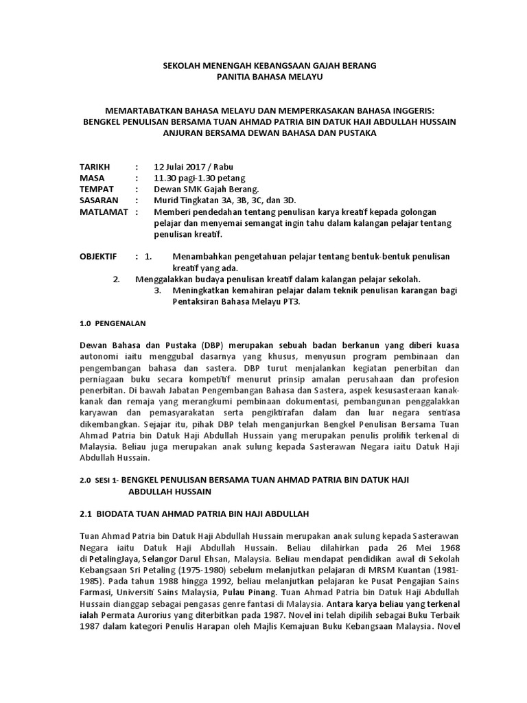 Bengkel Penulisan DBP | PDF